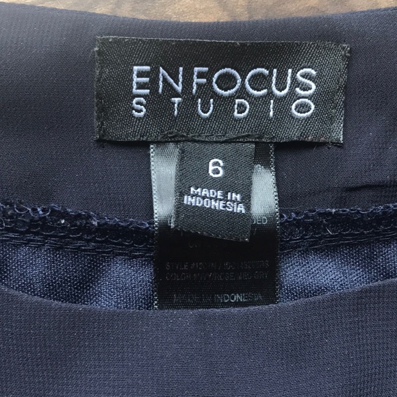 Enfocus Studio | Dresses | Enfocus Studio High Neck Navy Blue Shift ...